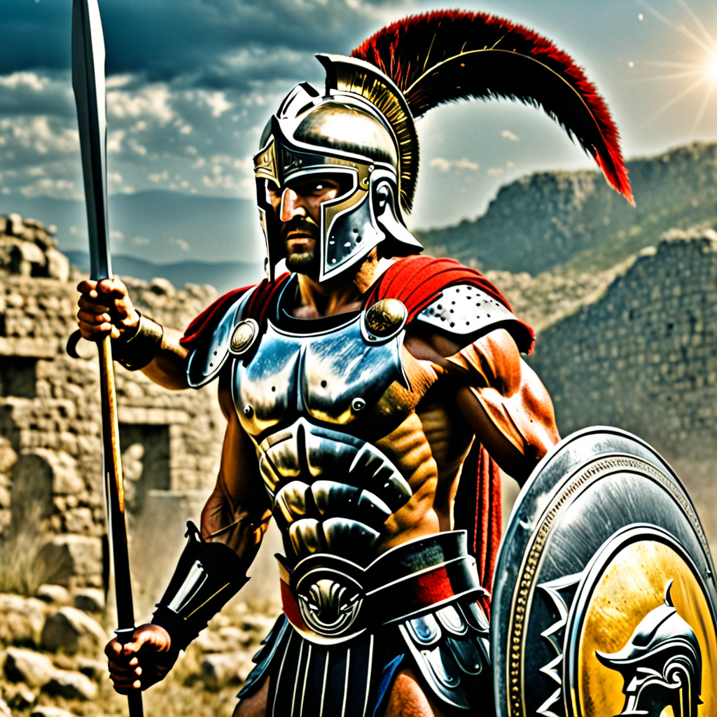 realistic picture of a spartan warrior
