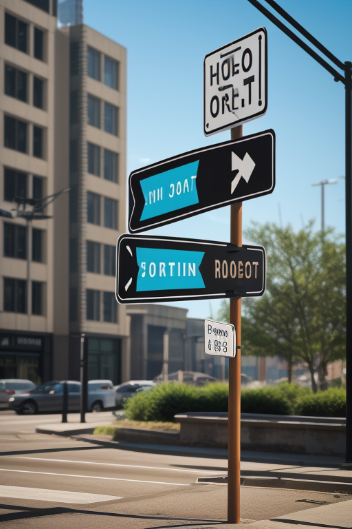 Urban Street Signpost Indicating Direction to Various Local ...