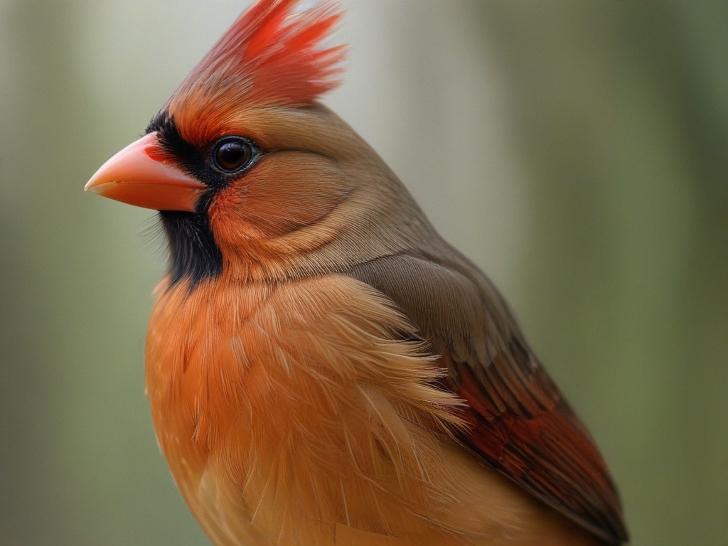 A Vibrant Cardinal Bird Showcasing Its Striking Orange and Black Feathers.