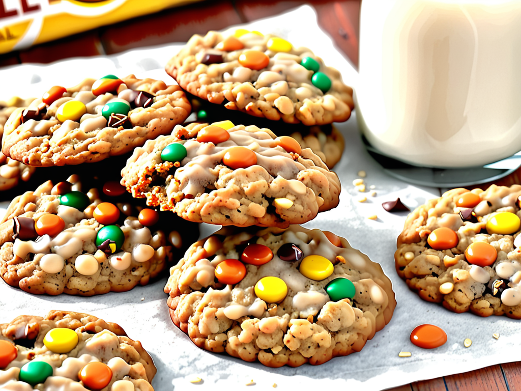 Deliciously Colorful Cookies with Chocolate and Peanut Butter Topped ...
