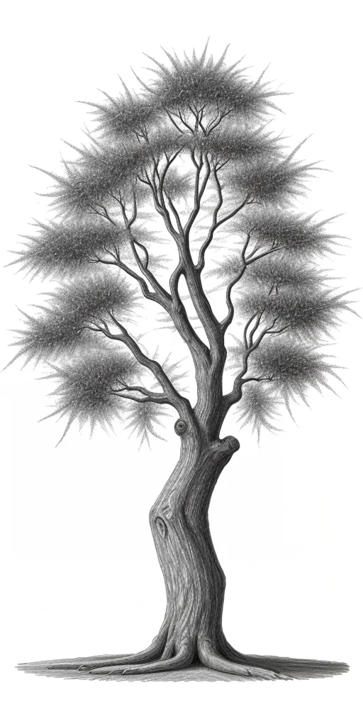 A Majestic Tree Standing Tall with Intricate Branches and Textured Bark.