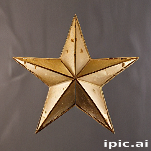 Shining Gold Star with a Unique Five-Pointed Geometric Design