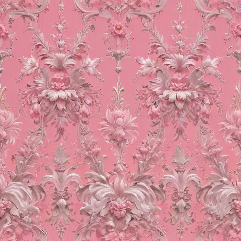 Elegant Floral Design with Elaborate Patterns in Soft Pink Background