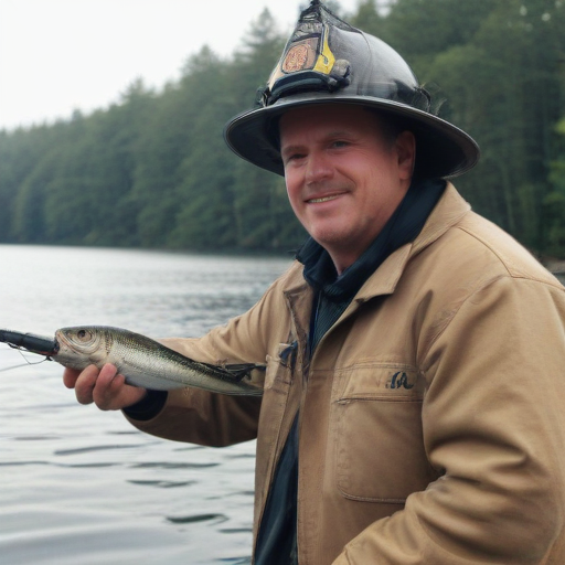 Firefighter fishing