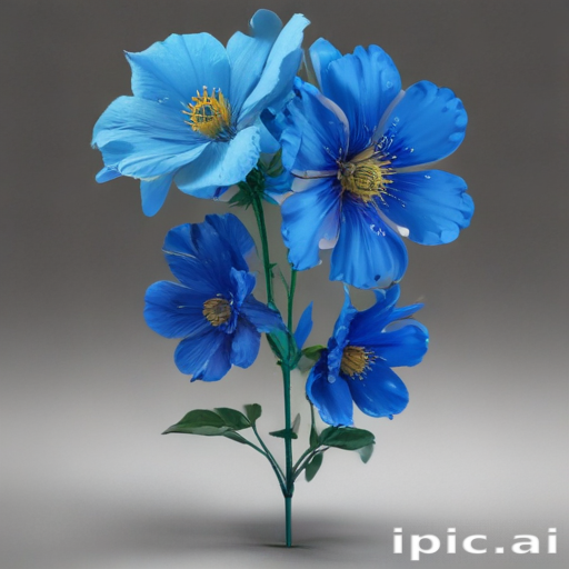 A Stunning Arrangement of Vibrant Blue Flowers Against a Neutral ...