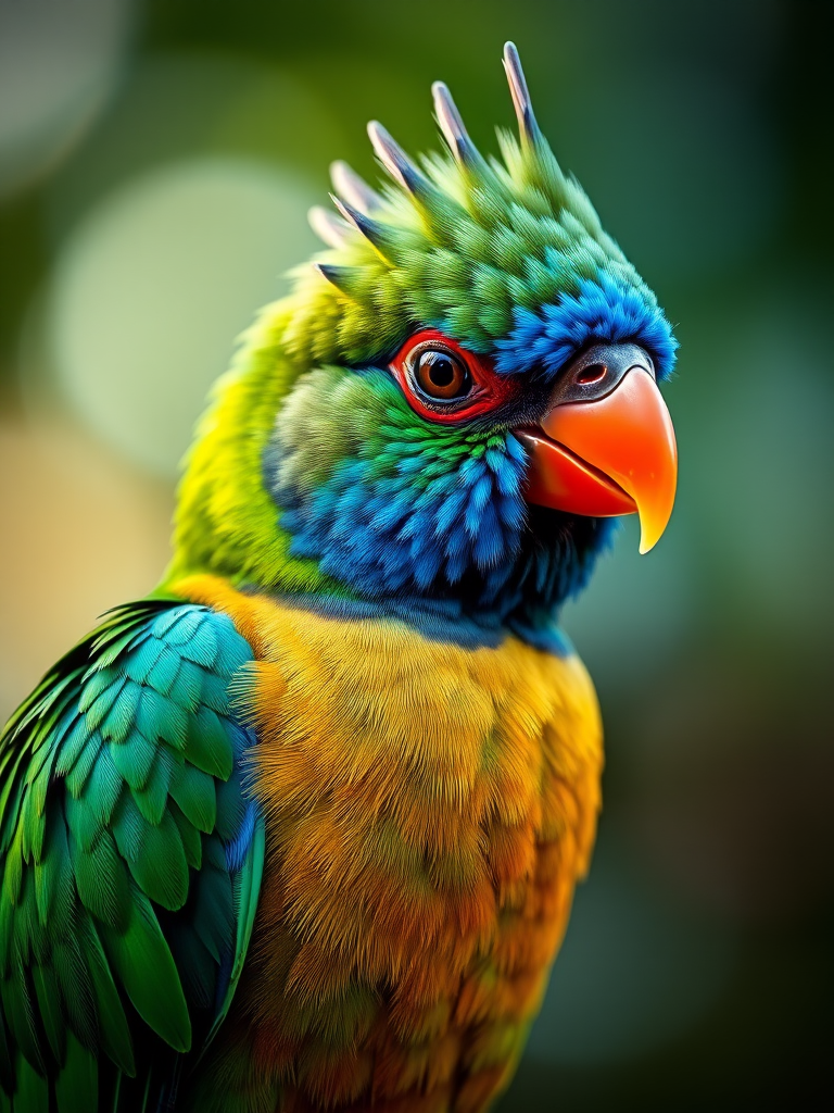 A Vibrant and Colorful Parrot Captured in Nature's Lush Background.