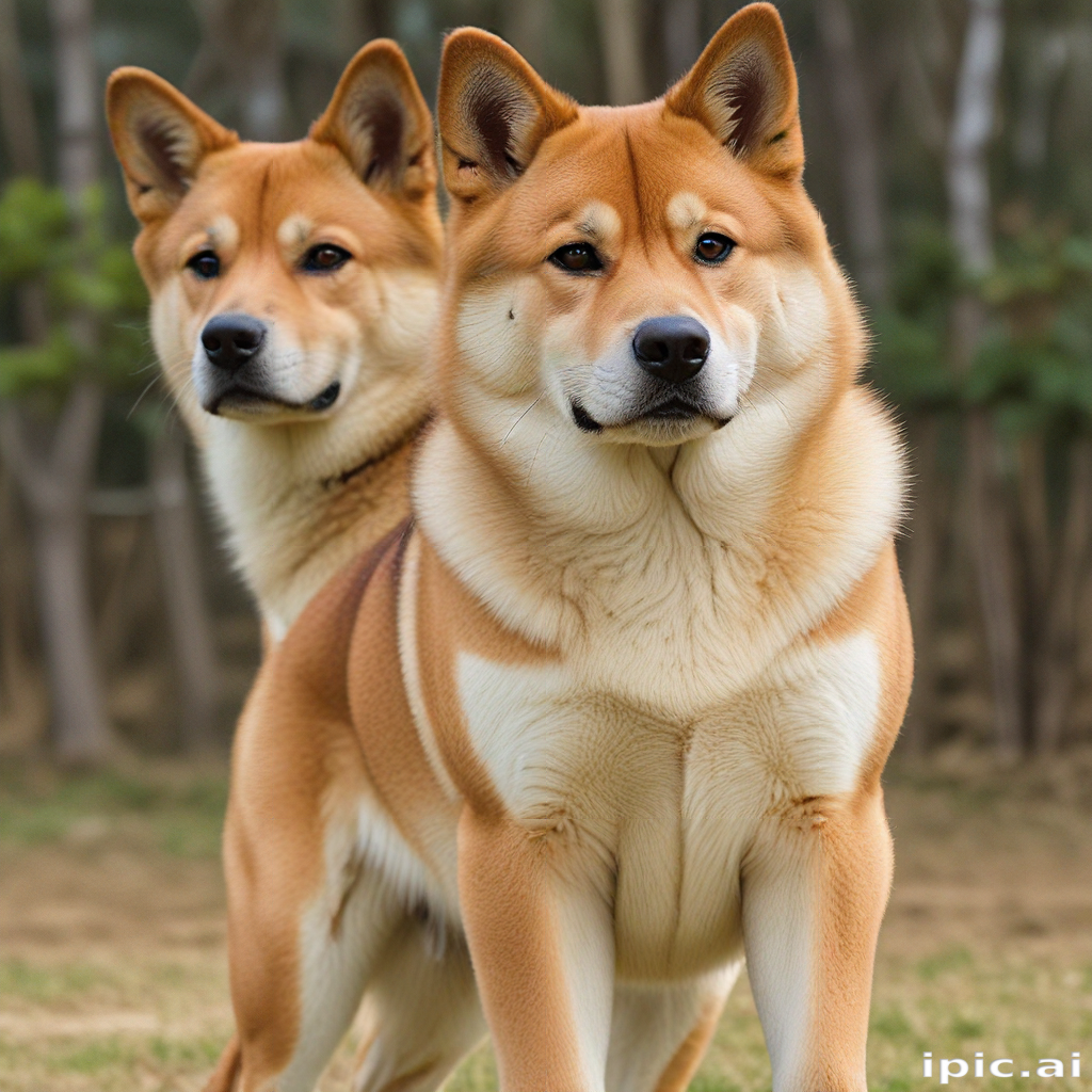 Two Majestic Shiba Inu Dogs Posing Together in a Natural Setting
