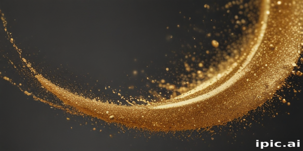 Captivating Golden Dust Swirls Against a Dark Background in Motion
