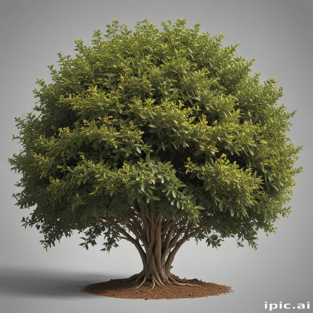 A Lush, Verdant Tree with Abundant Green Leaves and Strong Roots