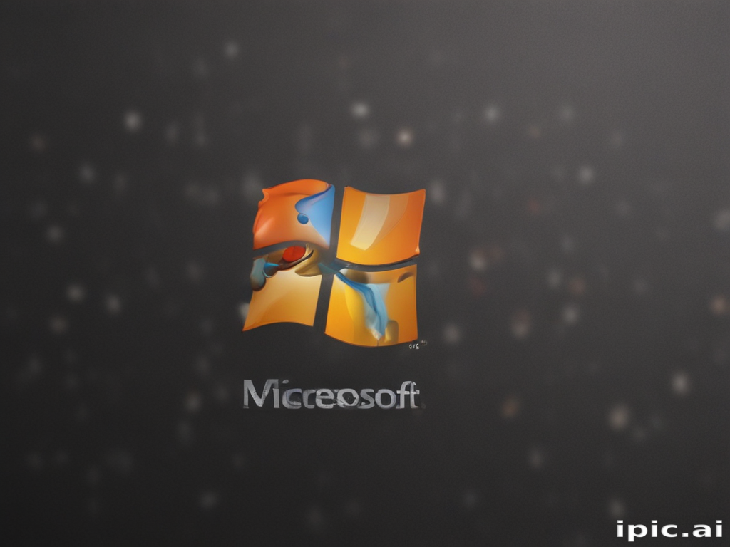 Creative Interpretation of the Microsoft Logo with Colorful Paint Effects