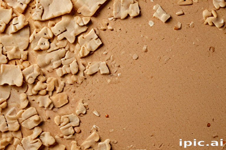 Close-Up View of Textured Crusty Surface with Irregular Shapes and Patterns
