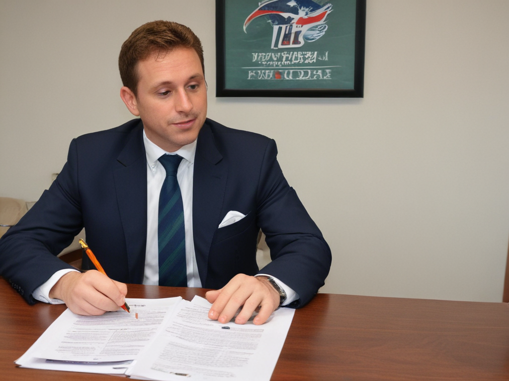 In the office of football organisation, a general manager of Jets ...