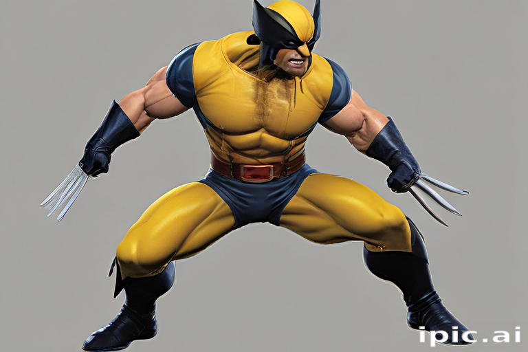 Dynamic Action Pose of a Classic Comic Book Superhero Character