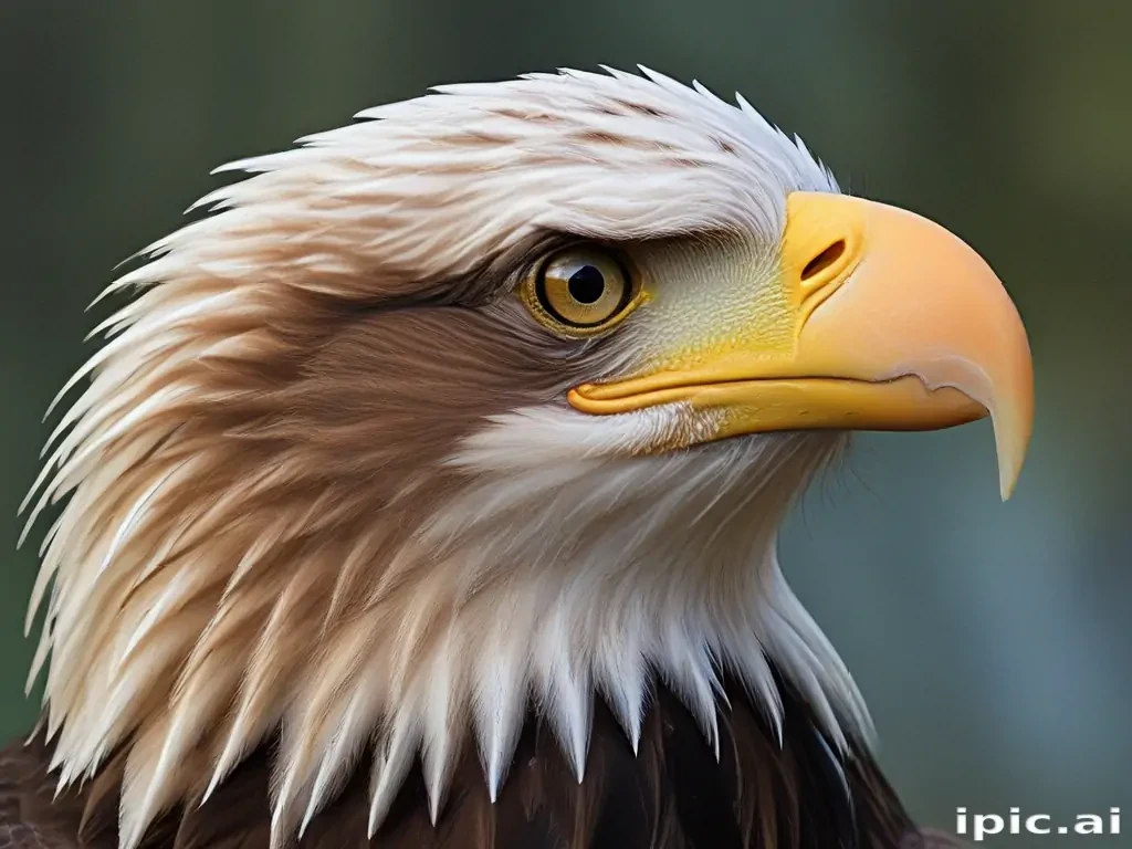 Majestic Bald Eagle with Striking Features and Intense Gaze in Nature.