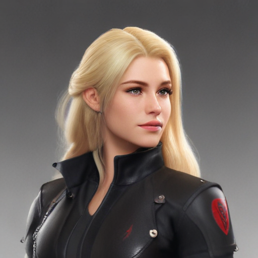 Stylized Portrait of a Strong Female Character in a Black Jacket