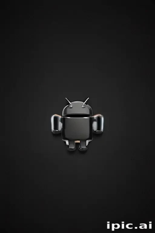 Stylized Android Robot Figure Against a Dark, Minimalist Background Design