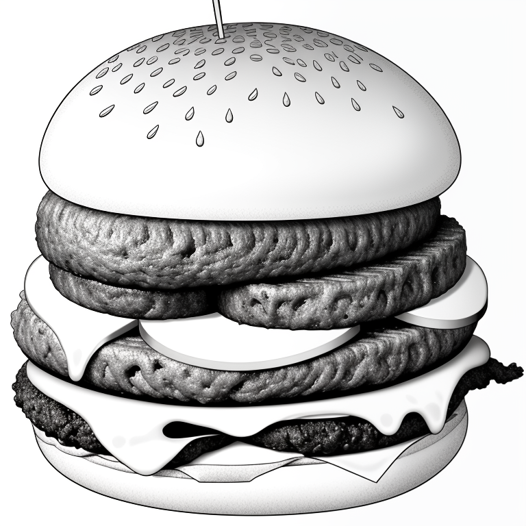 Deliciously Layered Hamburger: A Whimsical Illustration of Culinary ...