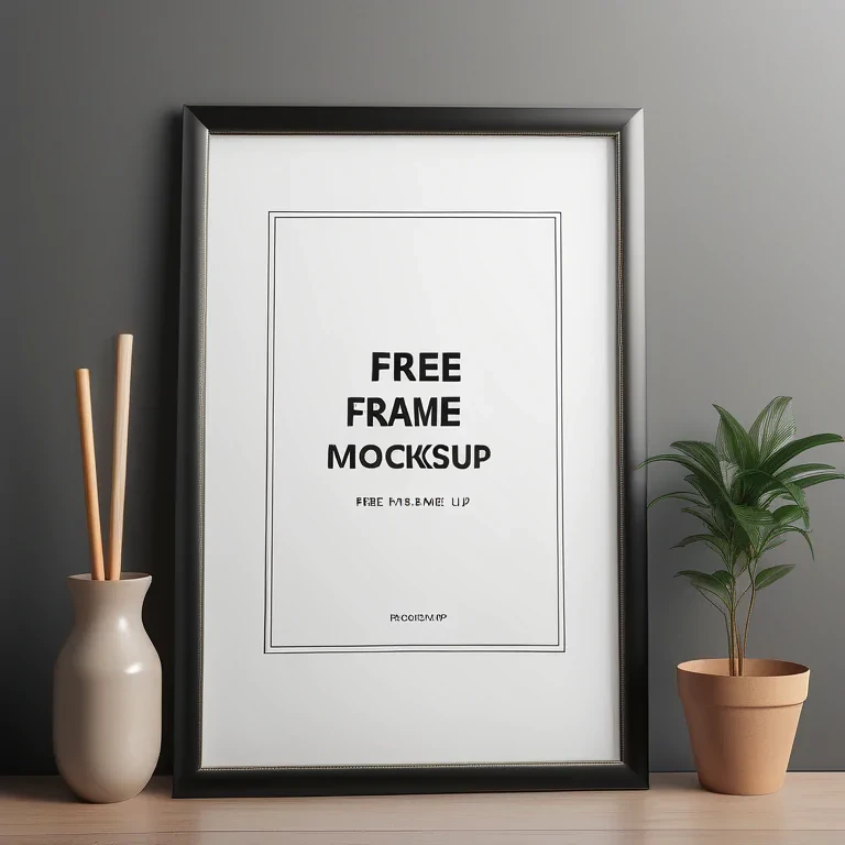 Stylish Free Frame Mockup Displaying Art in Modern Interior Setting