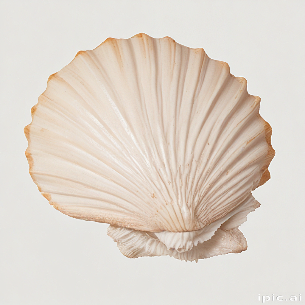 Beautifully Detailed Scallop Shell Showcasing Natural Textures and Patterns