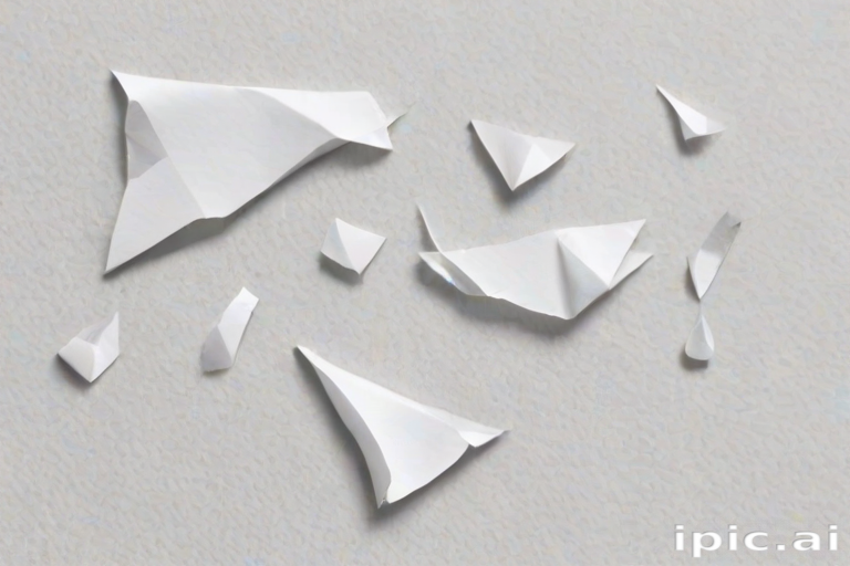 Scattered White Paper Shapes Creating an Abstract Geometric Composition ...