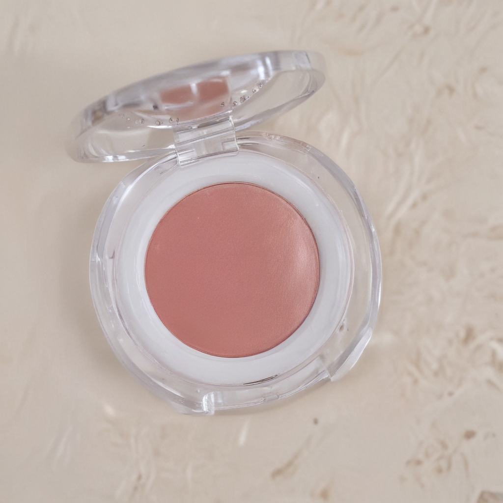 Soft Pink Cream Blush in Clear Compact for Natural Makeup Looks