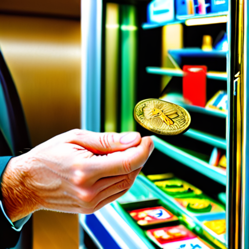 man is tossing the coin out of the shop