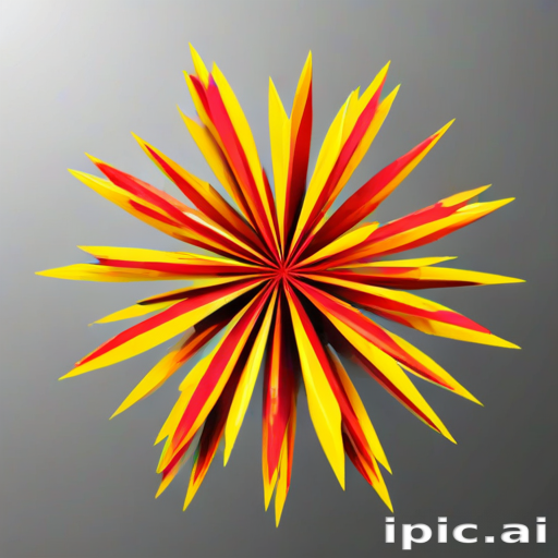 Colorful Starburst Design Featuring Vibrant Yellow and Red Paper Elements