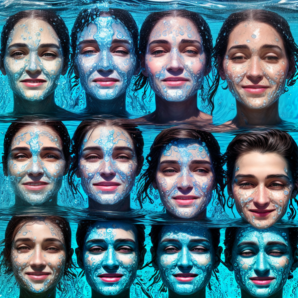 faces made of water