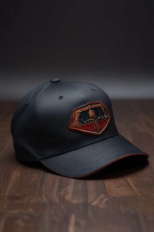 Stylish Dark Cap Featuring a Unique Embroidered Logo Design on Front