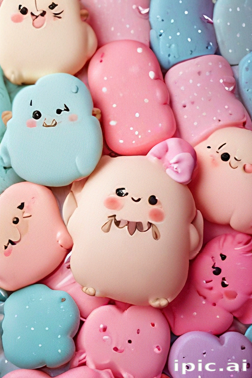 Colorful and Adorable Cartoon Characters Made from Soft, Squishy Materials
