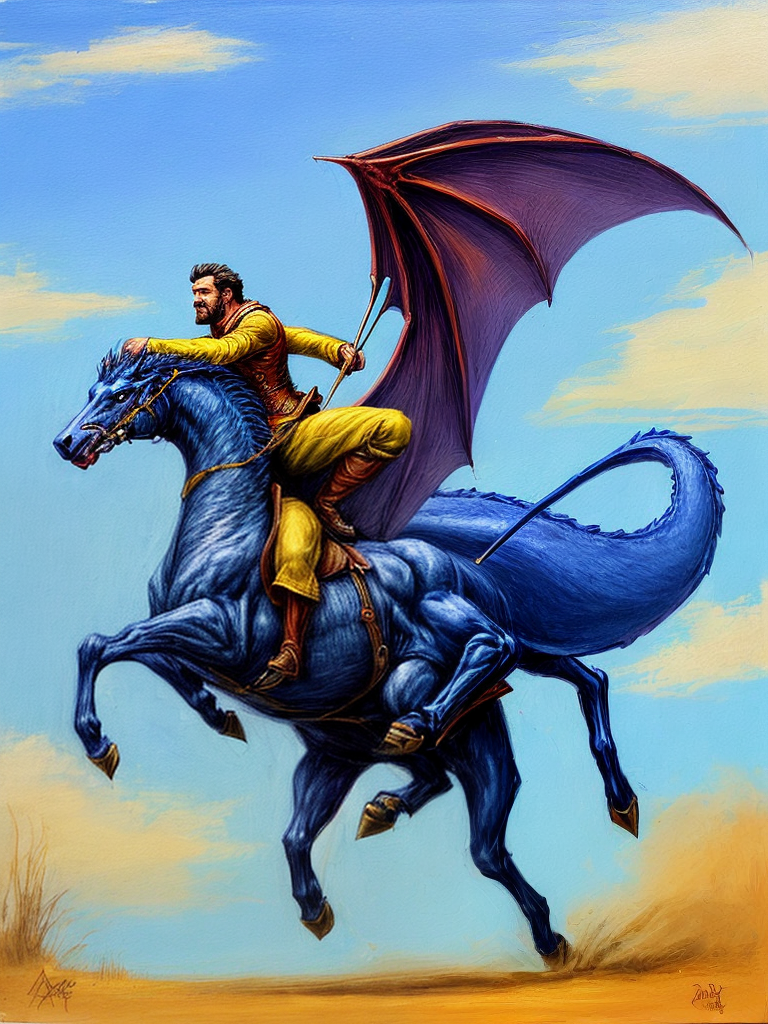 Man riding a dragon