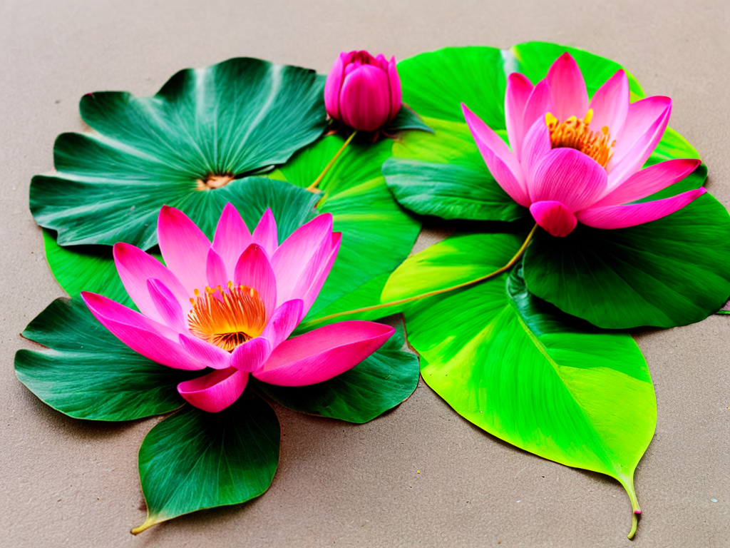 combine a lotus flower with a hibiscus flower
