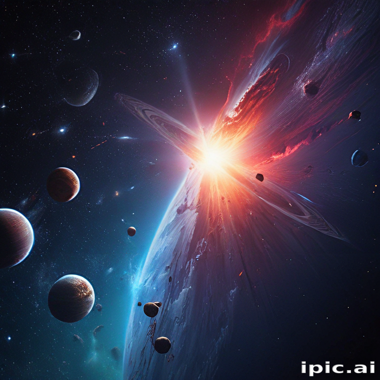 Cosmic Explosion: A Stunning Visual of Celestial Bodies in Space