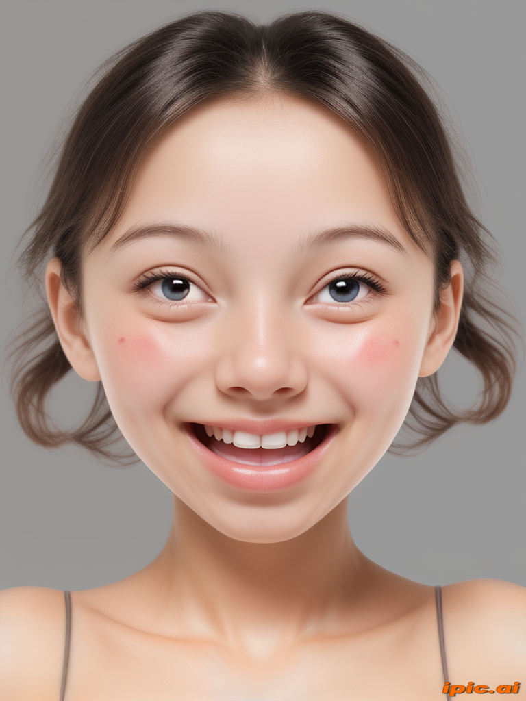 Cheerful Young Woman with Bright Smile and Radiant, Glowing Skin.