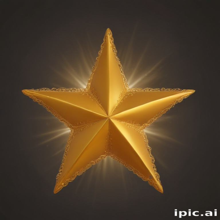 Shining Golden Star with Intricate Detailing Radiating a Warm Glow