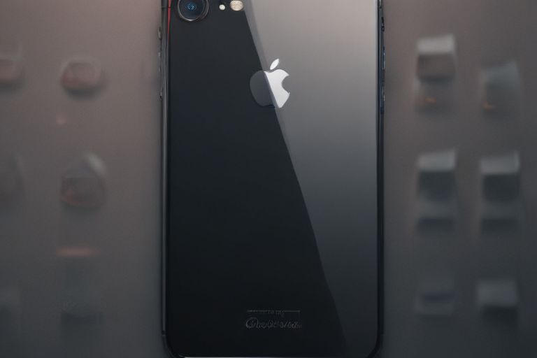 A Sleek and Modern Apple iPhone 8 Showcasing Its Glossy Black Finish.