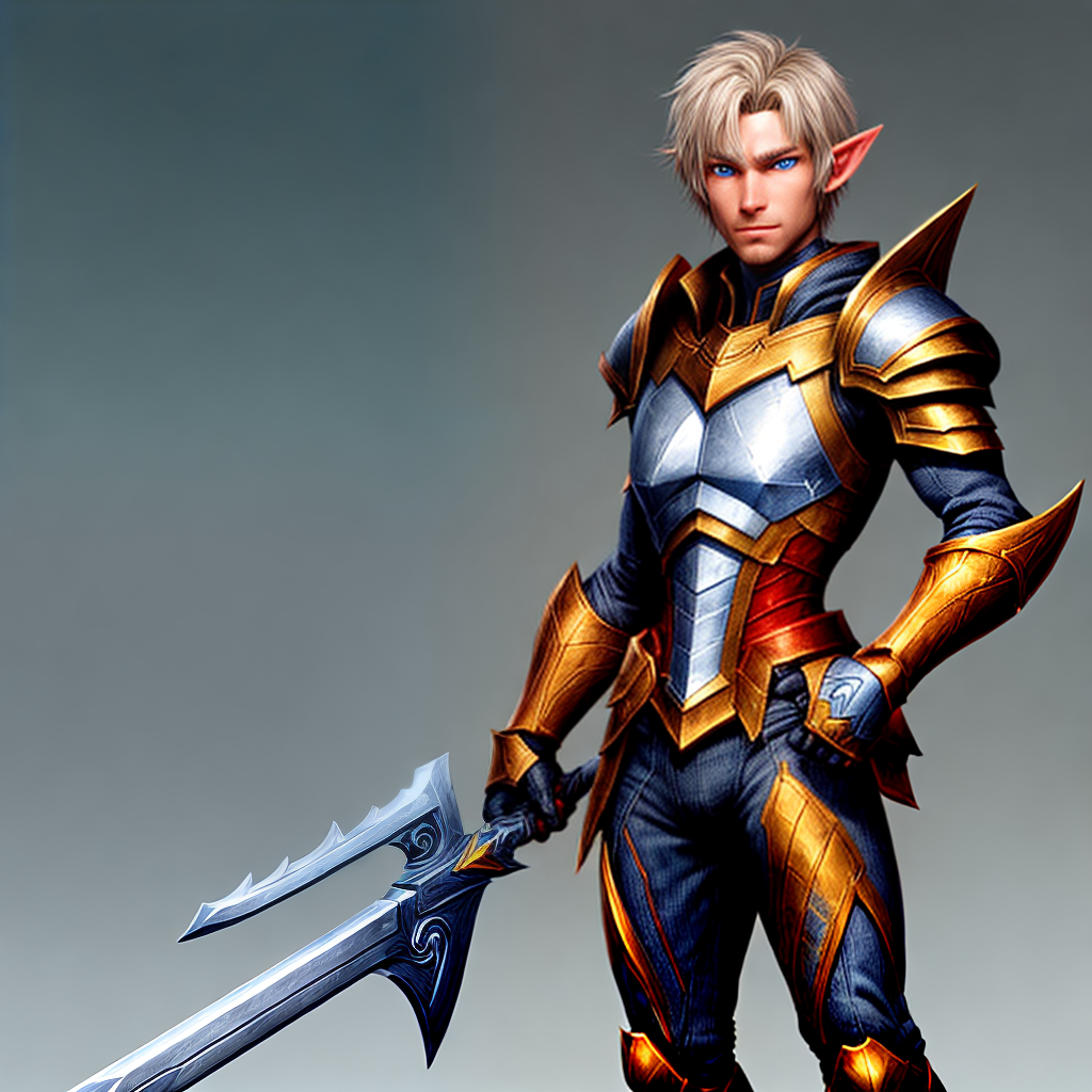 Dungeons and dragons paladin half-elf blond heterochromia Dark