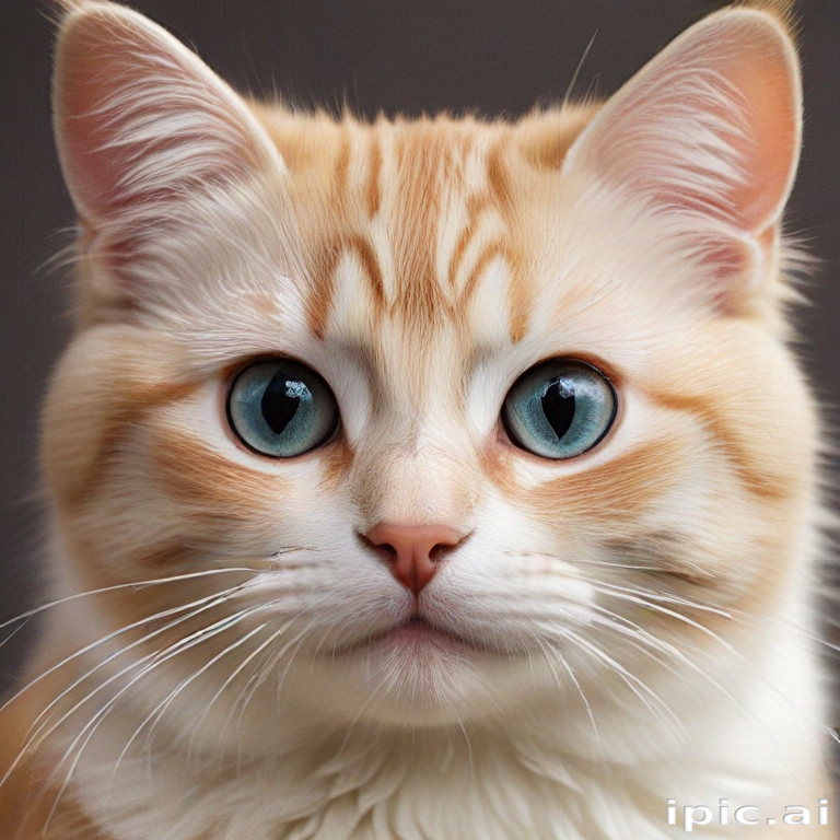 Adorable Ginger Cat with Striking Blue Eyes and Fluffy Fur