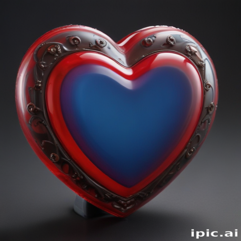 Colorful Heart-Shaped Sculpture with Intricate Design and Smooth Finish