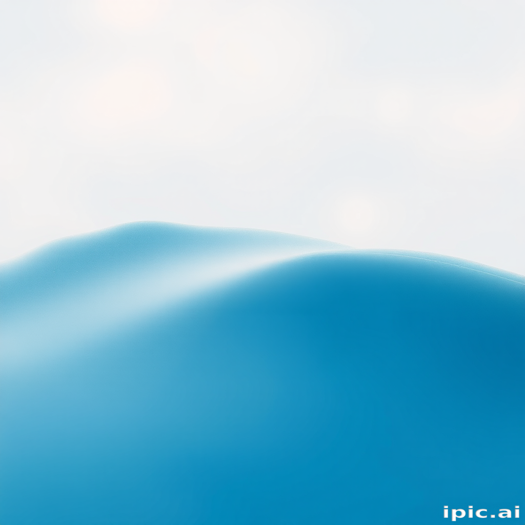 A Soft Blue Wave Gently Undulating Under a Light Cloudy Sky.
