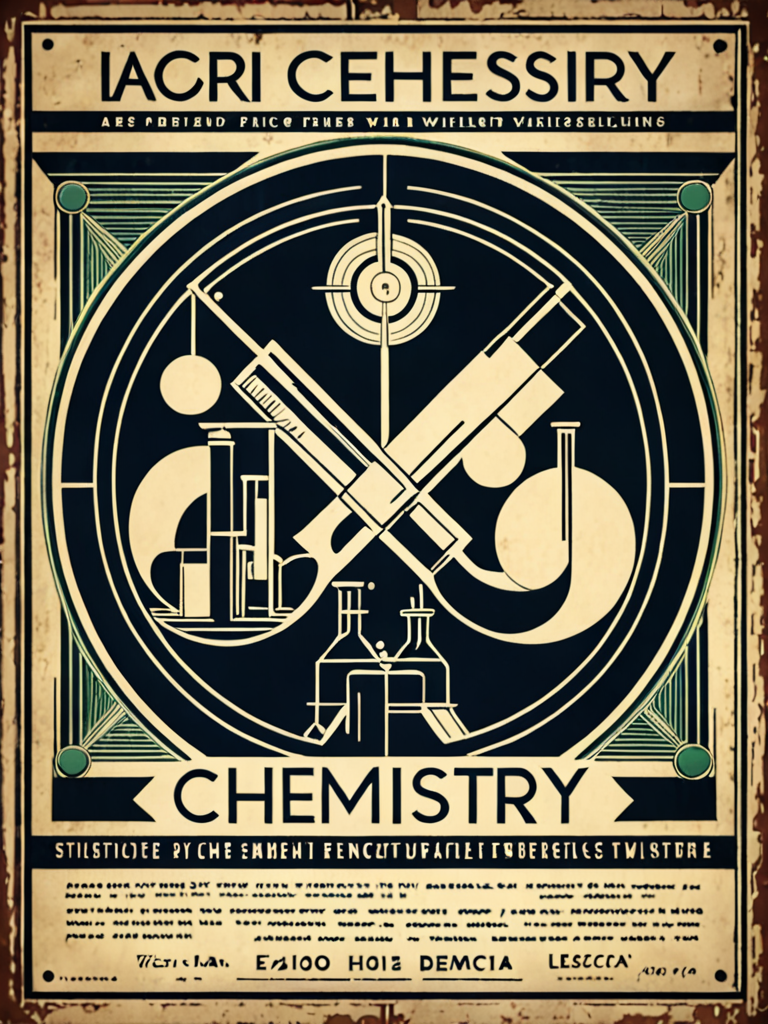 art deco chemistry science propaganda poster