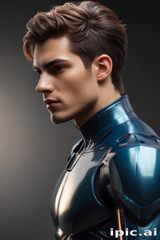 Futuristic Cybernetic Model Showcasing Advanced Technology and Sleek Design