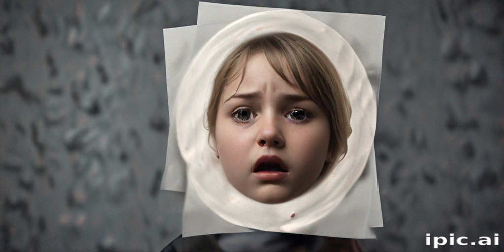Surreal Portrait of a Child with a Distorted Expression and Frame