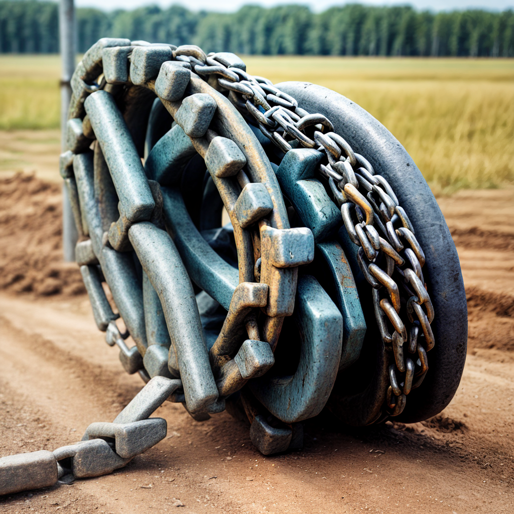 a chain pulling something heavy