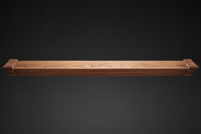 Elegant Wooden Shelf Displaying Natural Grain and Simple, Timeless Design