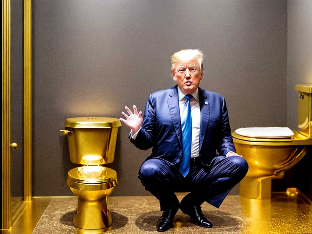 Trump on gold toilet