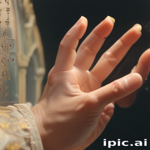 Delicate Hand Gently Touching a Surface with Intricate Patterns and ...