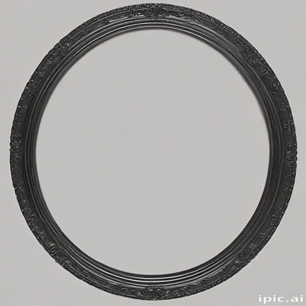 Intricate Black Oval Frame Ready for a Beautiful Artwork Display