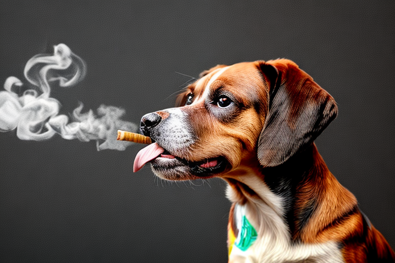 Cachorro fumando cigarro
