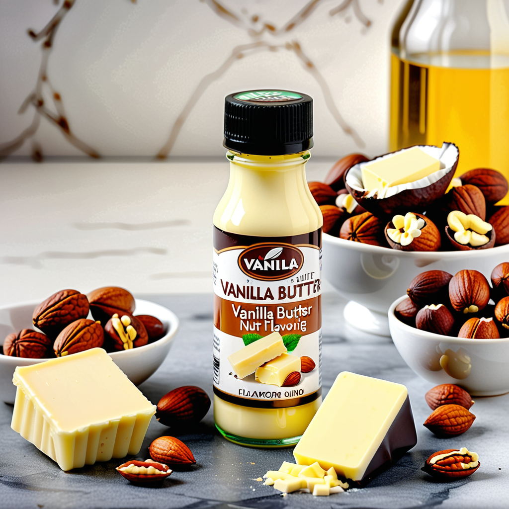 Deliciously Creamy Vanilla Butter with Nuts and Flavorful Ingredients Displayed Elegantly